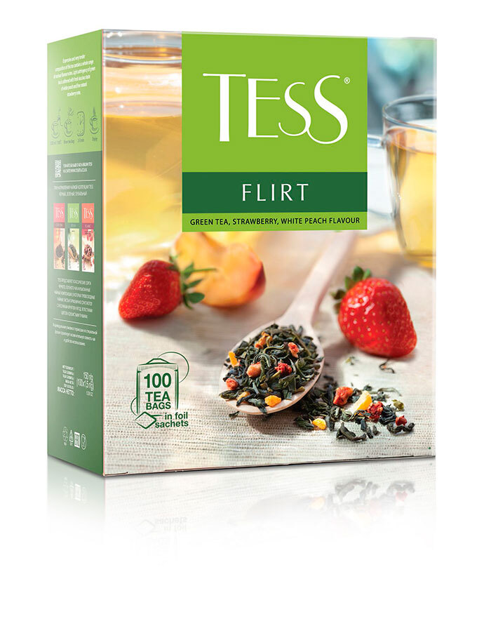 Ceai TESS FLIRT verde cu fructe 100 pl.