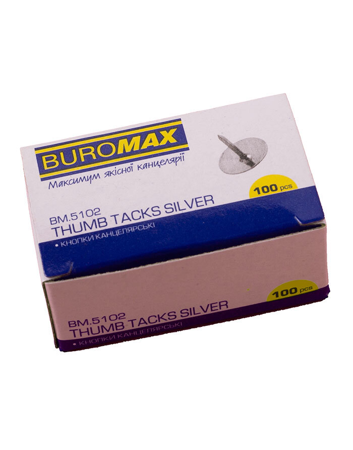 Pioneze BUROMAX 100buc/cut. metalice
