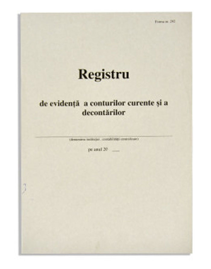 Registru de evidenta a conturilor curente si a decontarilor