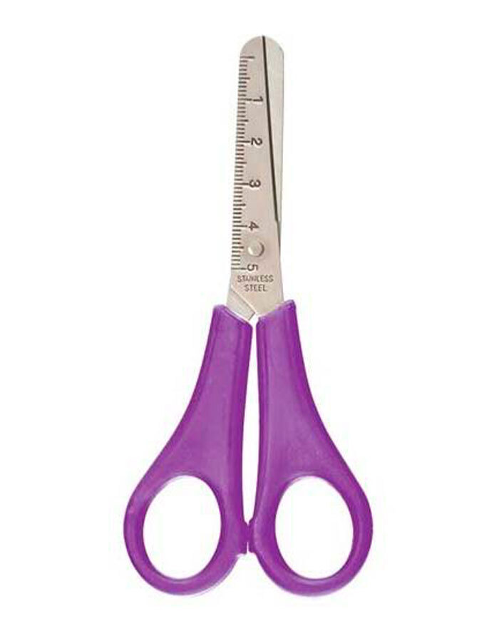 Foarfeca copii ZiBi 13.2cm cu rigla violet